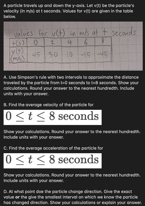Solved A Particle Travels Up And Down The Y Axis Let V T Chegg