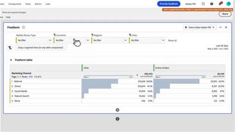 create dynamic drop down filters in analysis workspace adobe analytics