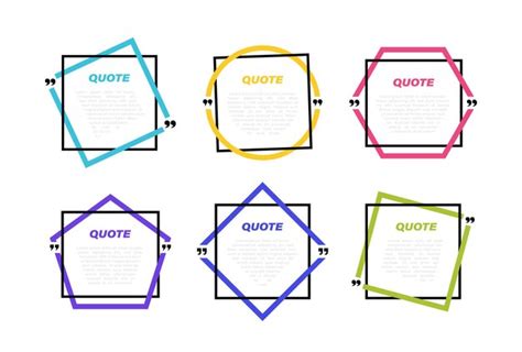 Premium Vector Set Different Shape Geometric Texting Boxes Colored
