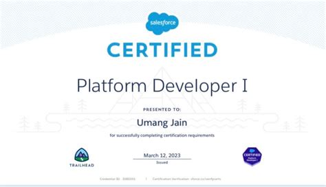 Umang Jain On Linkedin Certified Developer Salesforce