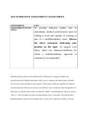 CW3 N Docx AES SUMMATIVE ASSIGNMENT COVER SHEET ASSESSMENT ASSIGNMENT