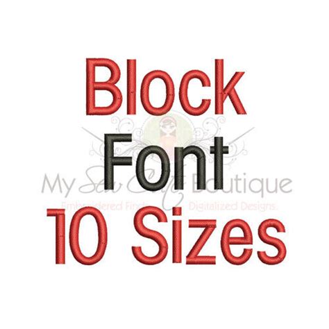 Block Embroidery Font
