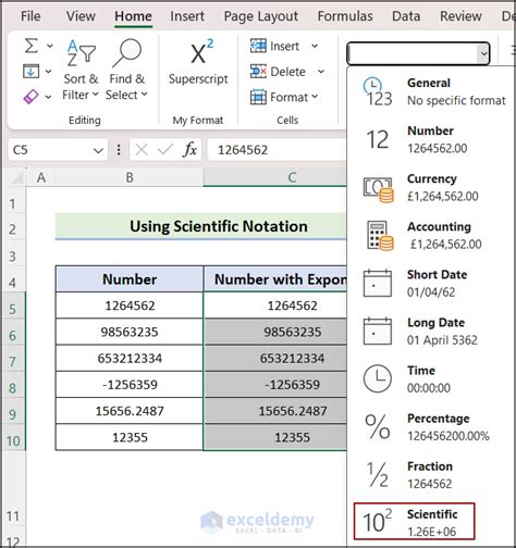 How To Display Exponents In Excel 7 Simple Methods