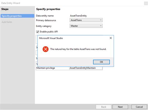 Dealing With The “the Natural Key For The Table Was Not Found” Error In