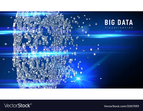 Abstract 3d Big Data Visualization Tangled Vector Image