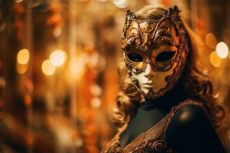 Premium Ai Image A Mysterious Figure Wearing A Mask At A Masquerade