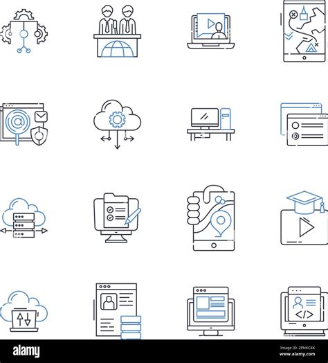 Big Data Line Icons Collection Analytics Mining Visualization Insights Algorithms Hadoop