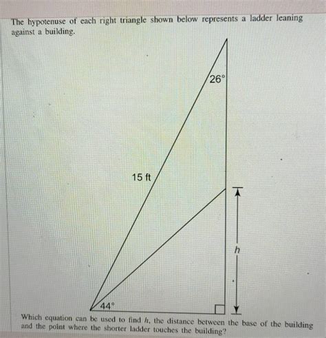 Solved The Hypotenuse Of Each Right Triangle Shown Below Represents A