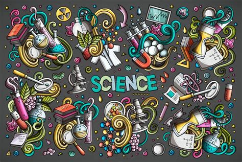 Vector Set Of Science Theme Items Objects And Symbols Stock Vector Illustration Of Isolated