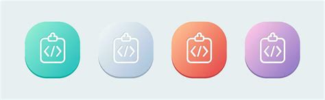Coding Line Icon In Flat Design Style Programming Signs Vector
