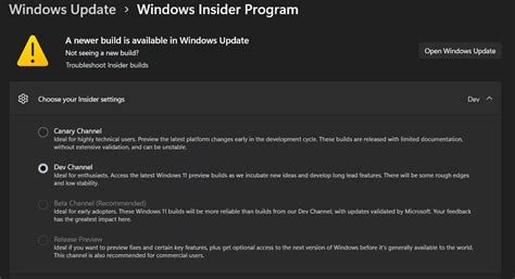 Unable To Select Release Preview Option Insider Programme Microsoft