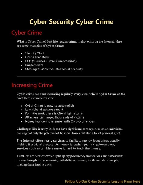 Basic Cyber Security CS Lesson PDF Connect Techs