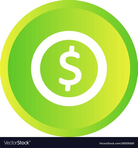 Beautiful Dollar Coin Glyph Icon Royalty Free Vector Image