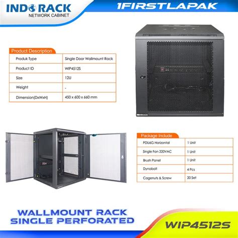 Jual Rack Server Wallmount 12u Single Door Perforated Wip4512s Indorack Server Komputer Di Lapak