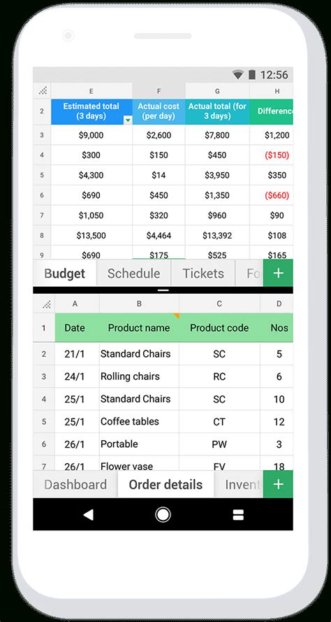 Spreadsheet For Android Phone Pertaining To Supported Android Features Zoho Sheet — Db