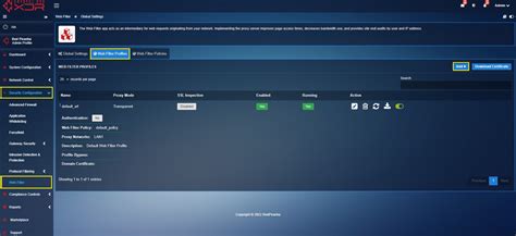 Web Filter Crystal Eye Documentation