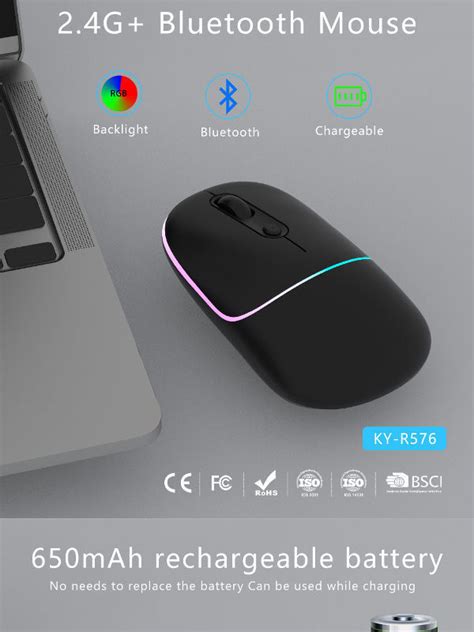 Buy Wholesale China Rgb Mouse 2 4g Bluetooth Rechargeable Mouse Optical Computer For Slim Laptop