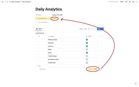 is there a way to make the checked percentage autofill into one of the properties at top r notion