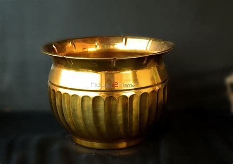 Brass Planter 10 12 14inch Dome House2home H2h Manufacture Metal Wood And Glass Handicrafts