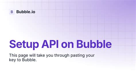 Setup Api On Bubble