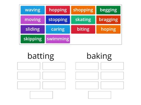 Lesson 2 Adding Ing Group Sort