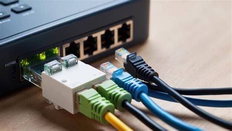 Close Up Of Networking Devices Illustrating Connectivity And Technology