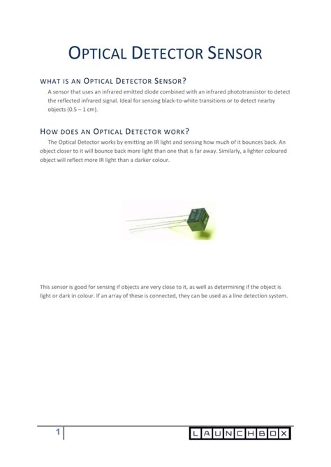 What Is An Optical Detector Sensor