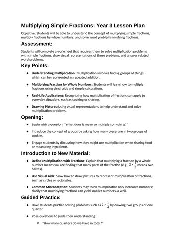 Year 3 Fractions Learning Series 10 Sequential Lessons Contains Full Lesson Quiz Worksheet