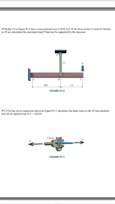 Solved Bar 1 In Figure P1 6 Has A Cross Sectional Area Of