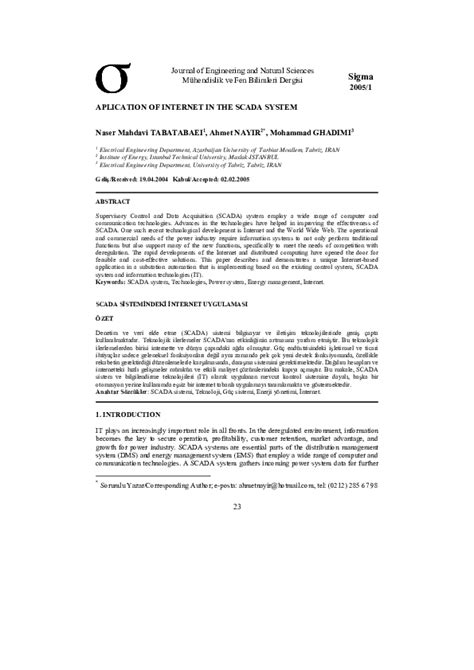 Pdf Aplication Of Internet In The Scada System