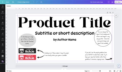 Itch Image Templates In Canva By Hugh Lashbrooke Ten Acre Games