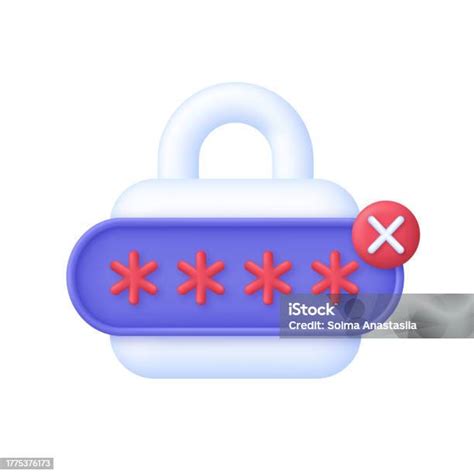 3d Incorrect Password Padlock And Password Personal Data Protection On