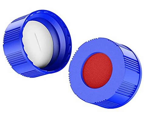 Mm PP Blue Screw Red PTFE White Silicone Bonded Pre Slit Septa Cap At Piece PTFE