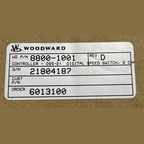 Woodward DSS 2 Two Channel Digital Speed Switch