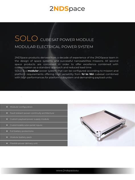 datasheet 2ndspace solo pm4 cubesat power system dkey5p download free