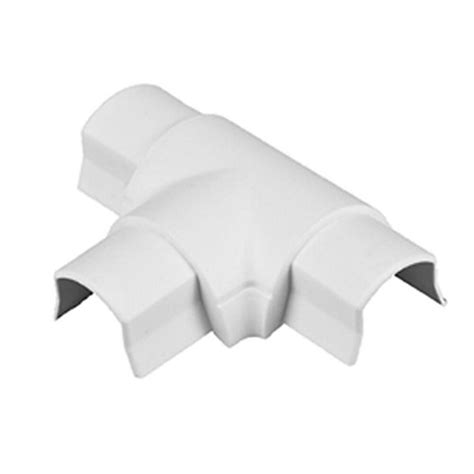16mm X 8mm White Smooth Fit 2 Way T Splitter Trunking Adapter Wall Conduit Av Tv