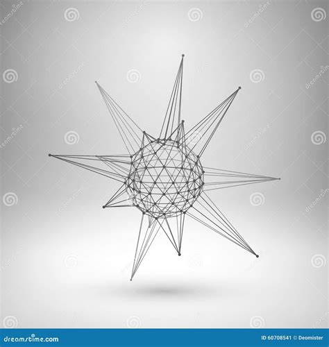 Wireframe Mesh Polygonal Sphere Stock Vector Illustration Of Lined Globe 60708541