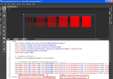 transparency using opacity in xaml silverlight