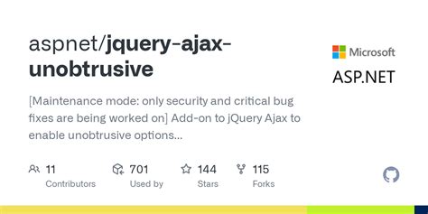 Github Aspnetjquery Ajax Unobtrusive Maintenance Mode Only