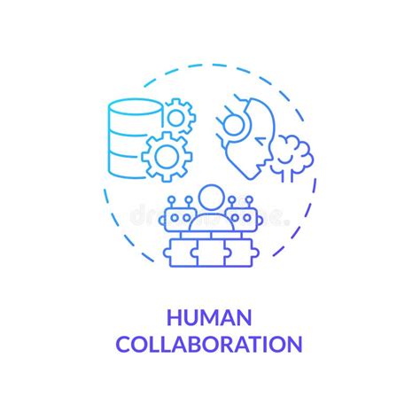 Thin Line Simple Gradient Human Collaboration Icon Concept Stock Vector Illustration Of