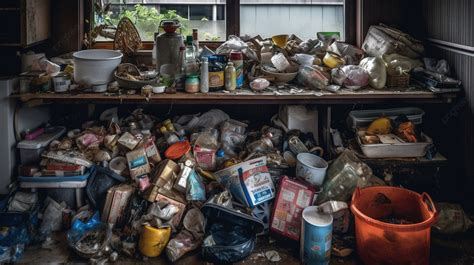 쓰레기로 가득찬 주방 가정 쓰레기 수거 고화질 사진 사진 배경 일러스트 및 사진 무료 다운로드 Pngtree