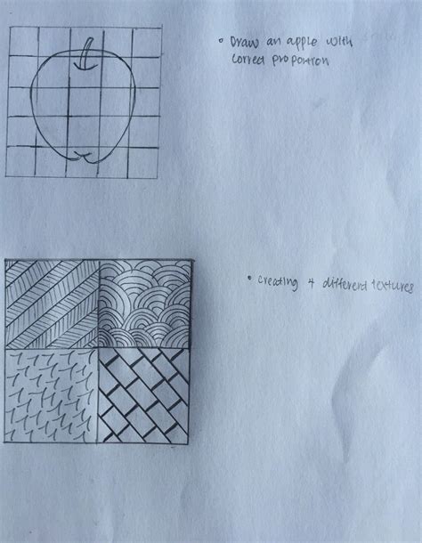Creating 4 Different Textures And Drawing An Organic Object With Correct Proportion Geometric