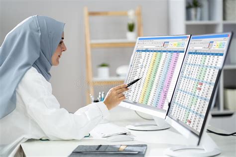 Analyst Working With Spreadsheet Business Data Stock Image Image Of Auditor Information