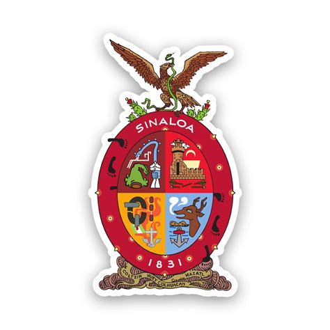 Sinaloa Coat Of Arms Sticker Decal Weatherproof Si Sin Mexico Mx