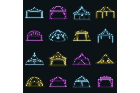 Canopy Icon Set Vector Neon Graphic By Ylivdesign · Creative Fabrica