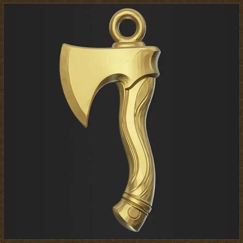 Stylized Axe Jewelry Design 3d Print Model