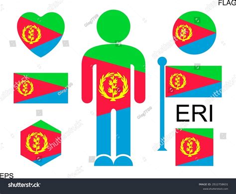 Eritrean Flag Isolated Eritrean Flag On Stock Vector Royalty Free 2512758631 Shutterstock