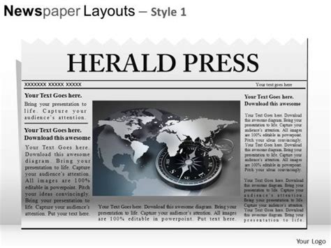 Ppt Template Editable Newspaper Headline PowerPoint Slide Graphics