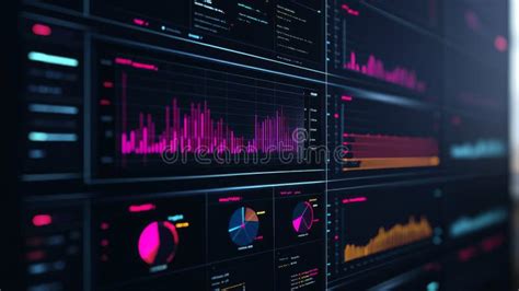 Futuristic Data Analytics Dashboard Interface Stock Illustration Illustration Of Analytics