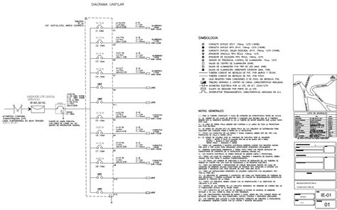 Diagrama Unifilar Y Cuadro De Cargas En Dwg 3 09 Mb Librería Cad